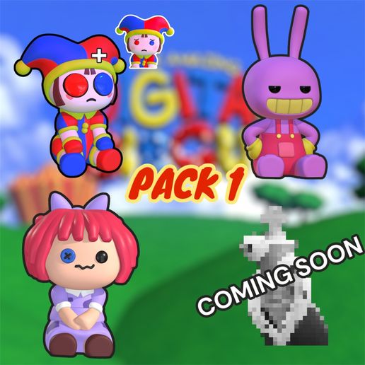 🎪 Pack 1 Chibi The amazing Digital circus・ 3D File for 3D printing・Cults