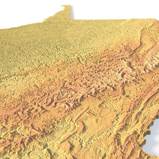 3D file West Virginia Topographic Map – 3D Model for 3D Printing & CNC ...