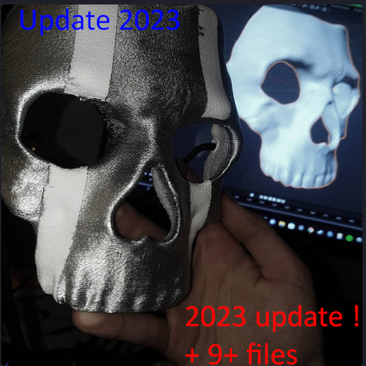 👻 Ghost skull masks 2023 update + 9 models・Free STL File for ・Cults