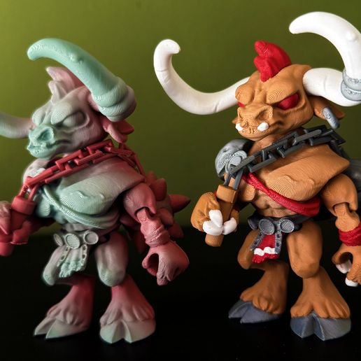 🗡️Articulated Minotaur - Colored file Included 🗡️ ・ STL File for 3D ...