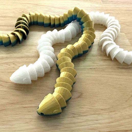 🐍 Articulated Snake Low Poly (Dual Color/Multi Color)・Free STL File for ...