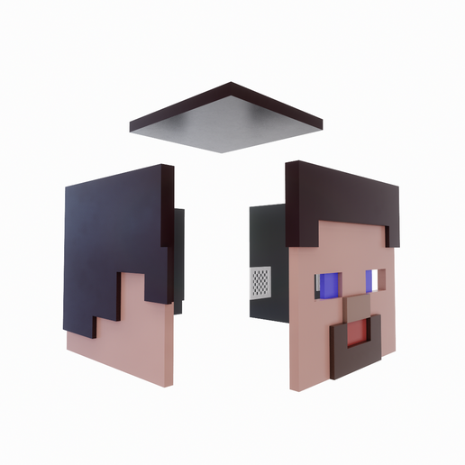 🪖 Wearable Minecraft Steve Helmet・Archivo STL para Impresión 3D・Cults