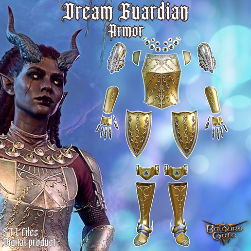 3D file Fantasy Dream Guardian Female Armor Baldurs Gate 3 ♀️ ・3D ...