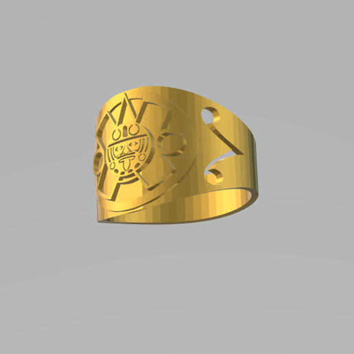 💍 Aztec ring・Free STL File for ・Cults