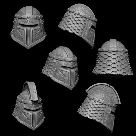 🦸 Knight Heads Set 2 (Mythic Legions)・ STL File for 3D printing・Cults