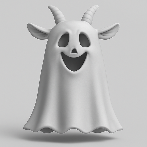 🐐 Goat Ghost Figurine – Halloween STL・ STL File for 3D printing・Cults