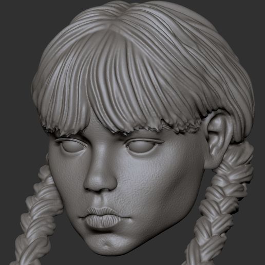 🧛 Wednesday Addams head・ STL File for 3D printing・Cults