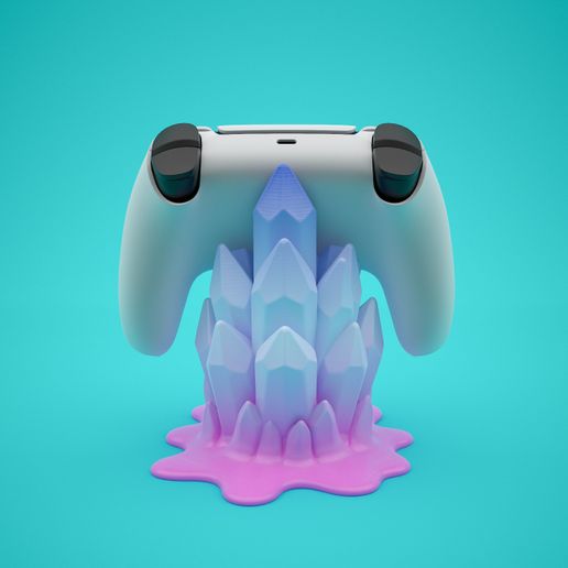 🫠 Melting Crystal PS5 Controller Stand (No Need for Supports)・ STL File ...