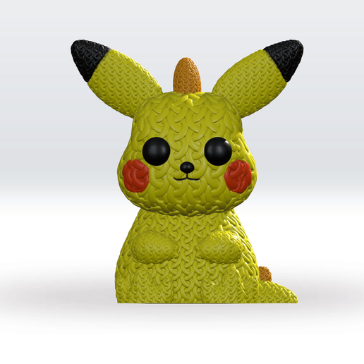 🦖 Knitted T-Rex Pikachu STL 3D Multicolor 3mf 3D Model Character Fanart ...