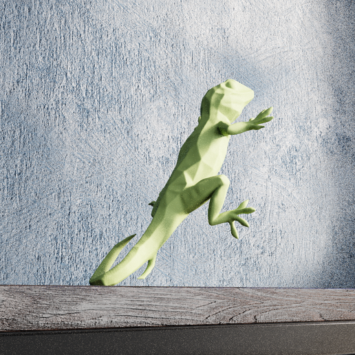 🦎 Low Poly Lizard・ STL File for 3D printing・Cults
