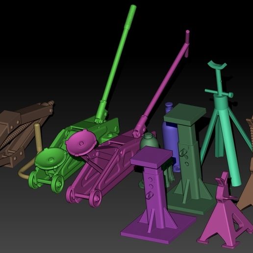 💭 Jacks & Jack Stands Set in 1/18 & 1/24 Scale – 3D Printable・ STL File ...