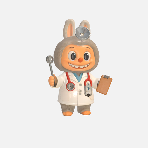 🩺 LABUBU DOLL DOCTOR COLORED・ STL File for 3D printing・Cults