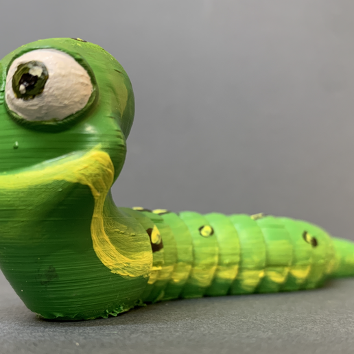 🪱 Articulated Worm・ STL File for ・Cults