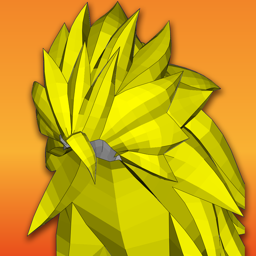 Archivo 3D Goku SSJ LV3 - Dragon Ball - Pepakura 3D Template 🐉 ・Modelo ...