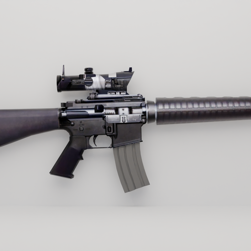 STL file M16 RIFLE WITH SCOPE 🪖 (OBJ, 3MF, and GCODE)・3D print model to ...