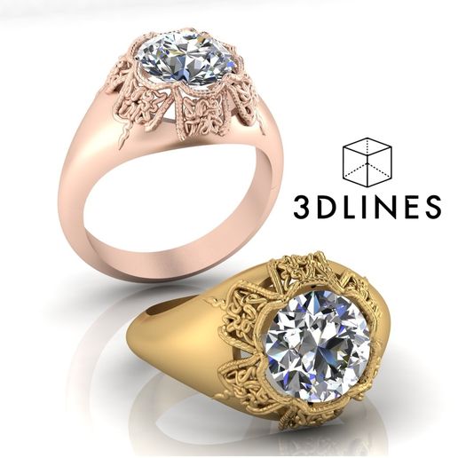 💍 round jewelry ring・ STL File for 3D printing・Cults