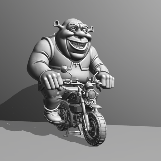 🐒 Shrek on Mini monkey Bike・ STL File for 3D printing・Cults