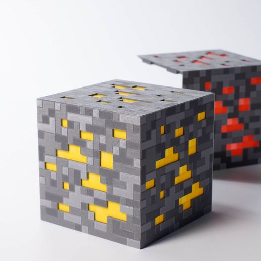 💎 3D-print DIY Minecraft Ore: Redstone, Diamond, Gold. Scalable, high-detailed Real-life ...