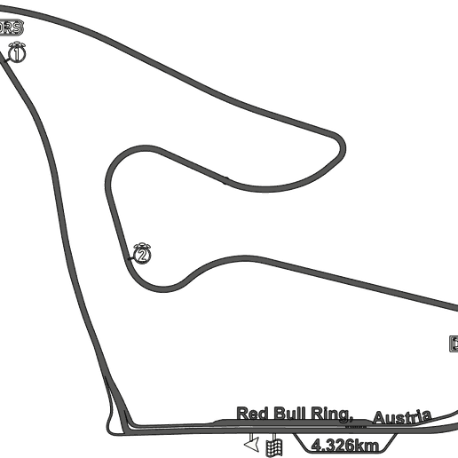 Archivo STL MJS2210 F1 Austria CIRCUITO PARA IMPRESIÓN 3D 🇦🇹 (3MF y ...