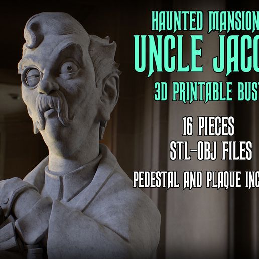 👻 Haunted Mansion Uncle Jacob 3D Printable Bust DELUXE VERSION・ 3D File ...