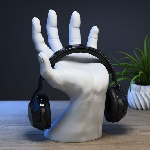 Hand Headphone Stand, Gaming Setup, Room Decor, hand pose Decor, Hand ...