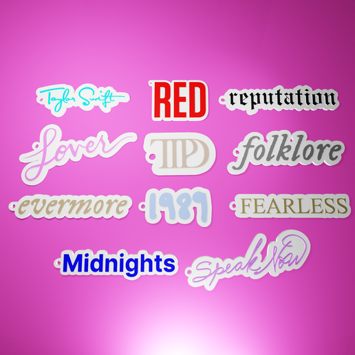 🗝️ Taylor Swift Album Keychains・Free STL File for 3D printing・Cults