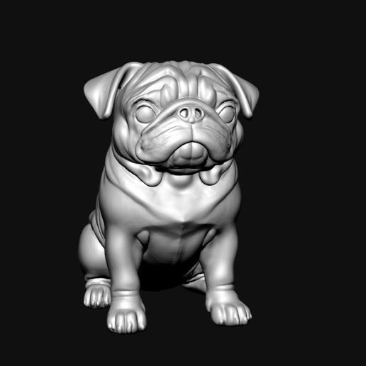 🐶 PUG DOG - STL FILE・ STL File for 3D printing・Cults