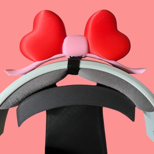 💜 Cute heart bow headset attachment, headphones decor tech accessory ...