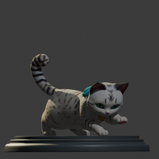 cat walking animation 3d