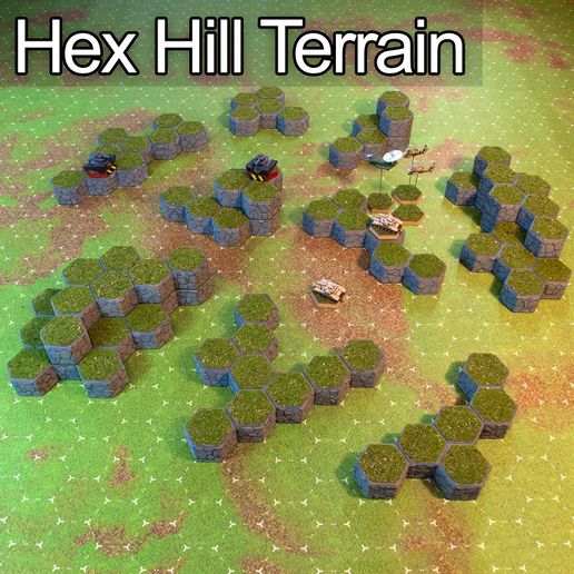 🦸 Hex Hill Terrain・ STL File for 3D printing・Cults