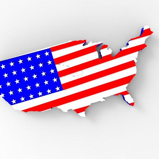 🇺🇸 USA 3D MAP・Free STL File for ・Cults