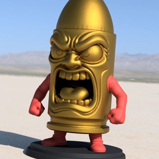 😡 Angry Bullet・ STL File for 3D printing・Cults