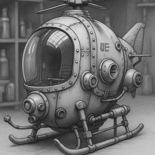 🚁 Steampunk Recon Gyrocopter – Fantasy Aerial Scout Vehicle・ STL File ...