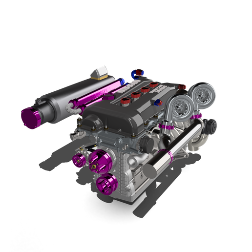 💶 Motor SR20 x4 combos ITB Turbo Twin Turbo・Archivo STL para Impresión ...