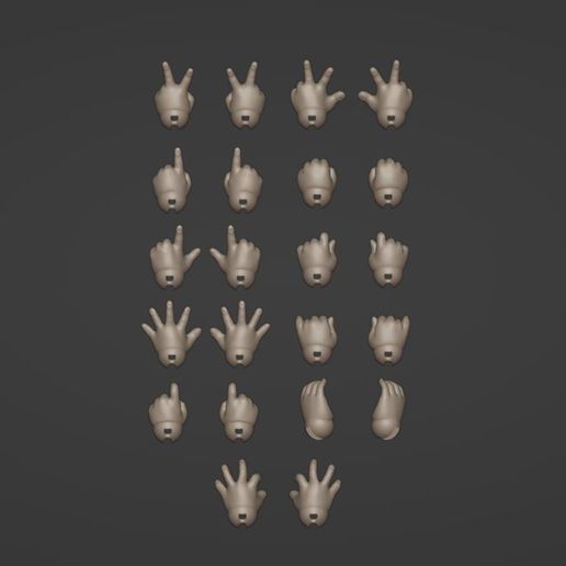 BJD hand shape /11 species Apply to 1/6 Scale Doll Ramo AND Lyna・ STL ...