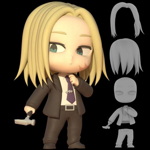 💬 Shishiba (Sakamoto Days) Chibi Figure・ STL File for 3D printing・Cults