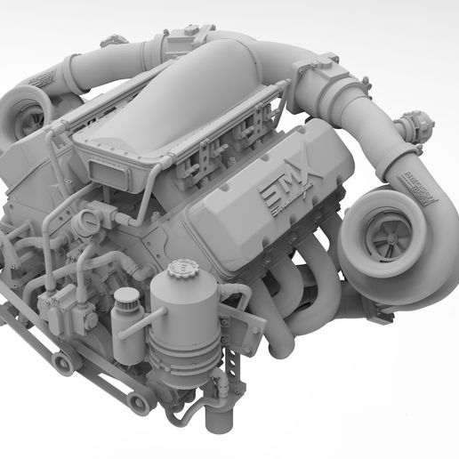 🚙 ver.2! 4500HP SMX Steve Morris Racing Twin Turbo Billet v8 Engine 1/8 ...