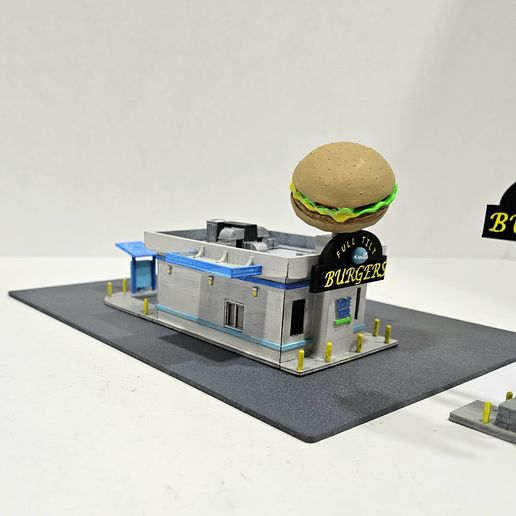 🏘️ HO SCALE / FAST FOOD RESTAURANT / DRIVE THRU・ STL File for ・Cults