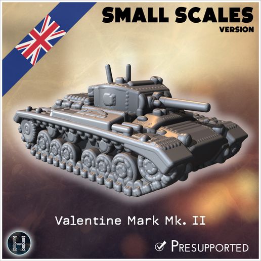 🪖 Valentine Mark Mk. II infantry tank (small scales version) - UK ...