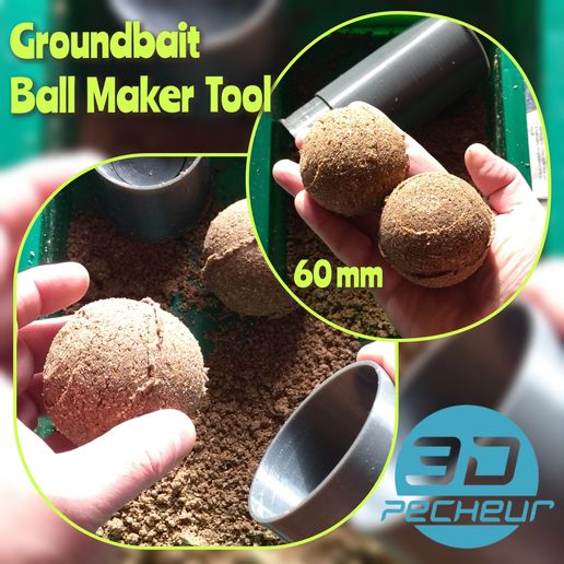 🎣 Fishing giant bait ball maker tool -60mm - Carp fishing feeding balls ...