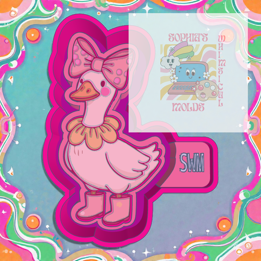 🏹 Cute Goose with Bow Mold Housing・ STL File for 3D printing・Cults