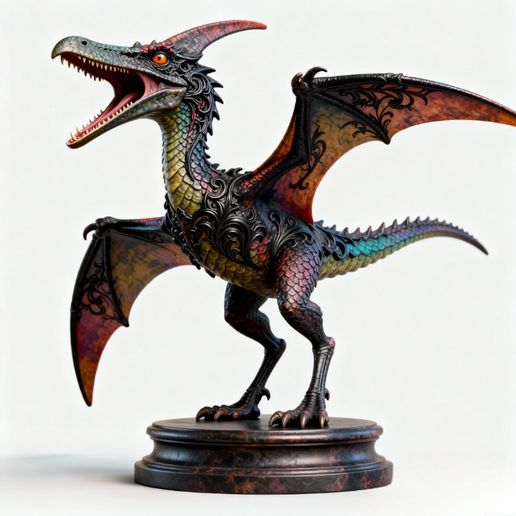 🦖 2914 Gothic Roaring Pteranodon Dinosaurio Modelo 3D, Halloween, zorro ...