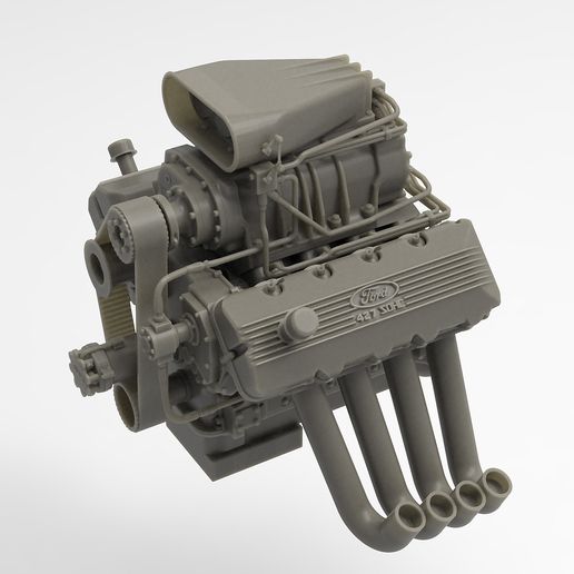 🚙 Blown Ford 427 SOHC CAMMER 1970s・ 3D File for 3D printing・Cults