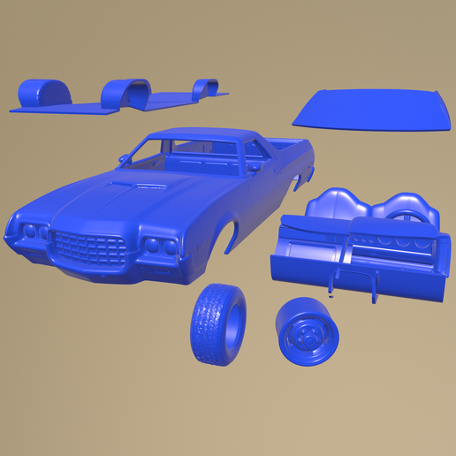 🚙 Ford Ranchero 1972 PRINTABLE CAR IN SEPARATE PARTS・ STL File for 3D ...