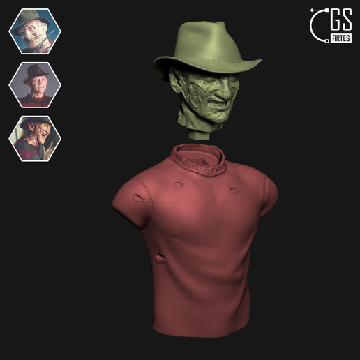 🎬 FREDDY KRUEGER - 3D PRINT・ STL File for 3D printing・Cults