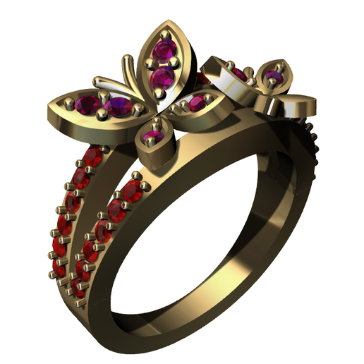 arquivo STL ring with butterfly details 💍 ・objeto para impressão 3D para download・Cults