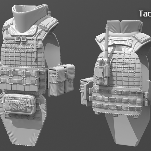 🪖 Heavy Tactical Armor Vest V3 for 6 inch action figures・ 3D File for ...