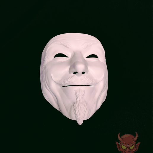 🎬 V Vendetta Mask realistic・ OBJ File for ・Cults
