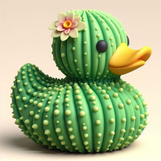 🌵 Cactus Rubber Duck・ STL File for 3D printing・Cults