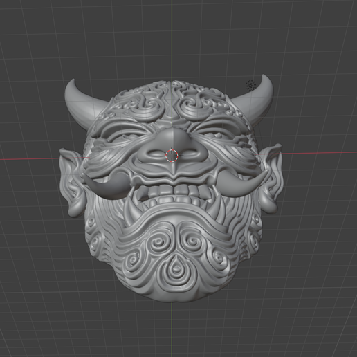 🇯🇵 Japanese Demon Mask・ STL File for 3D printing・Cults